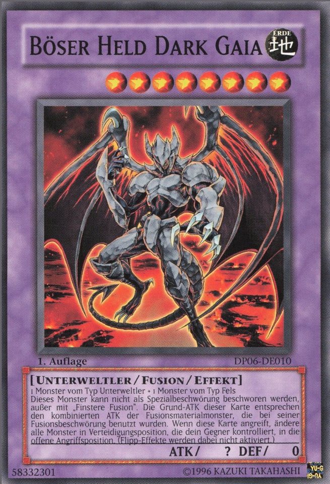 Recollectibles Sammelkarte Yugioh Karte Böser Held Dark Gaia Deutsch