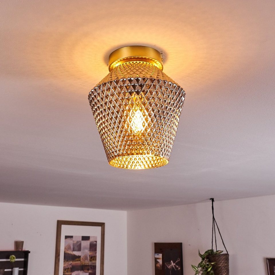 Hofstein Deckenleuchte Faete Runde Retro Look Zimmerlampe Aus Metall