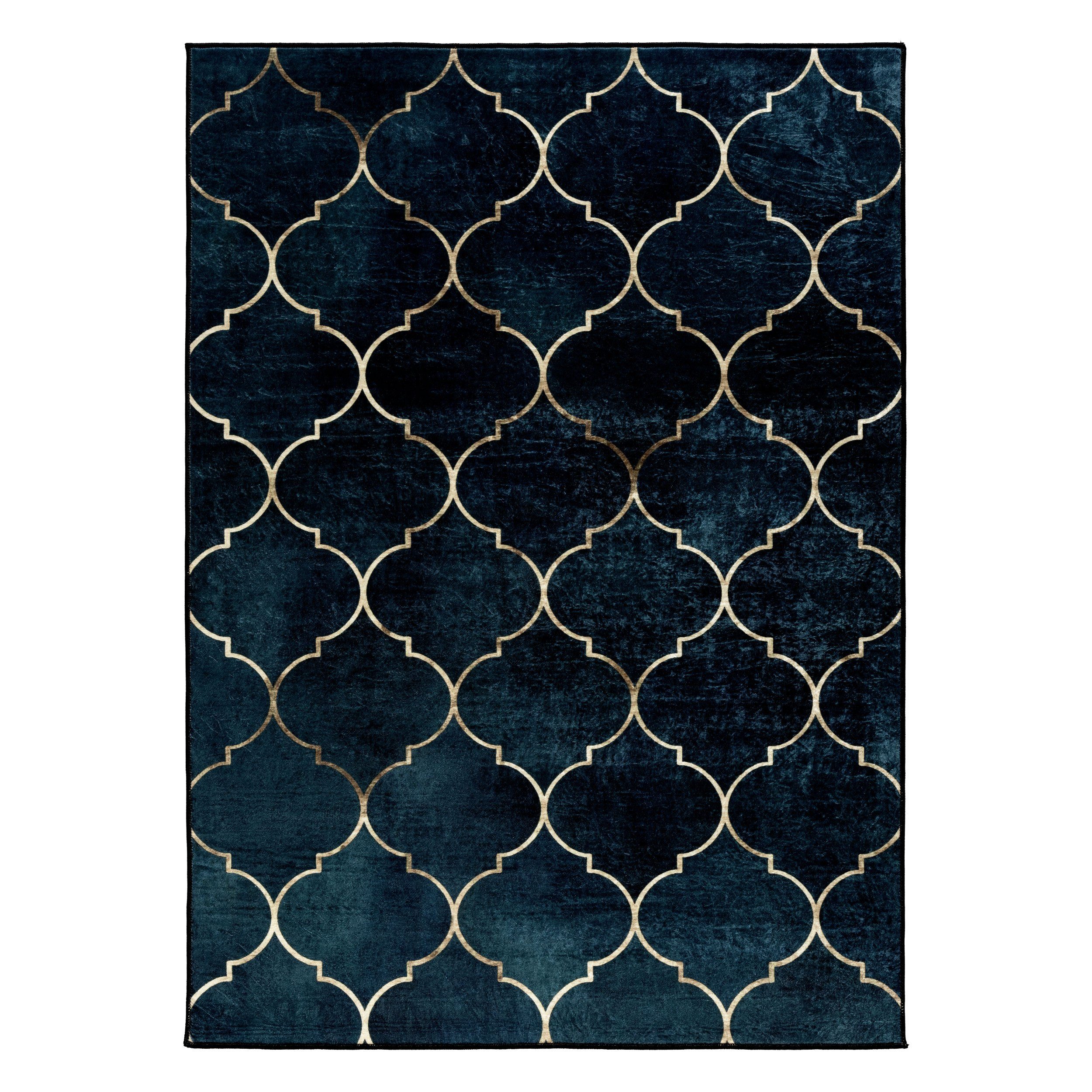 Teppich Teppich Modern Design Dunkelblau Sehrazat Rechteckig Höhe