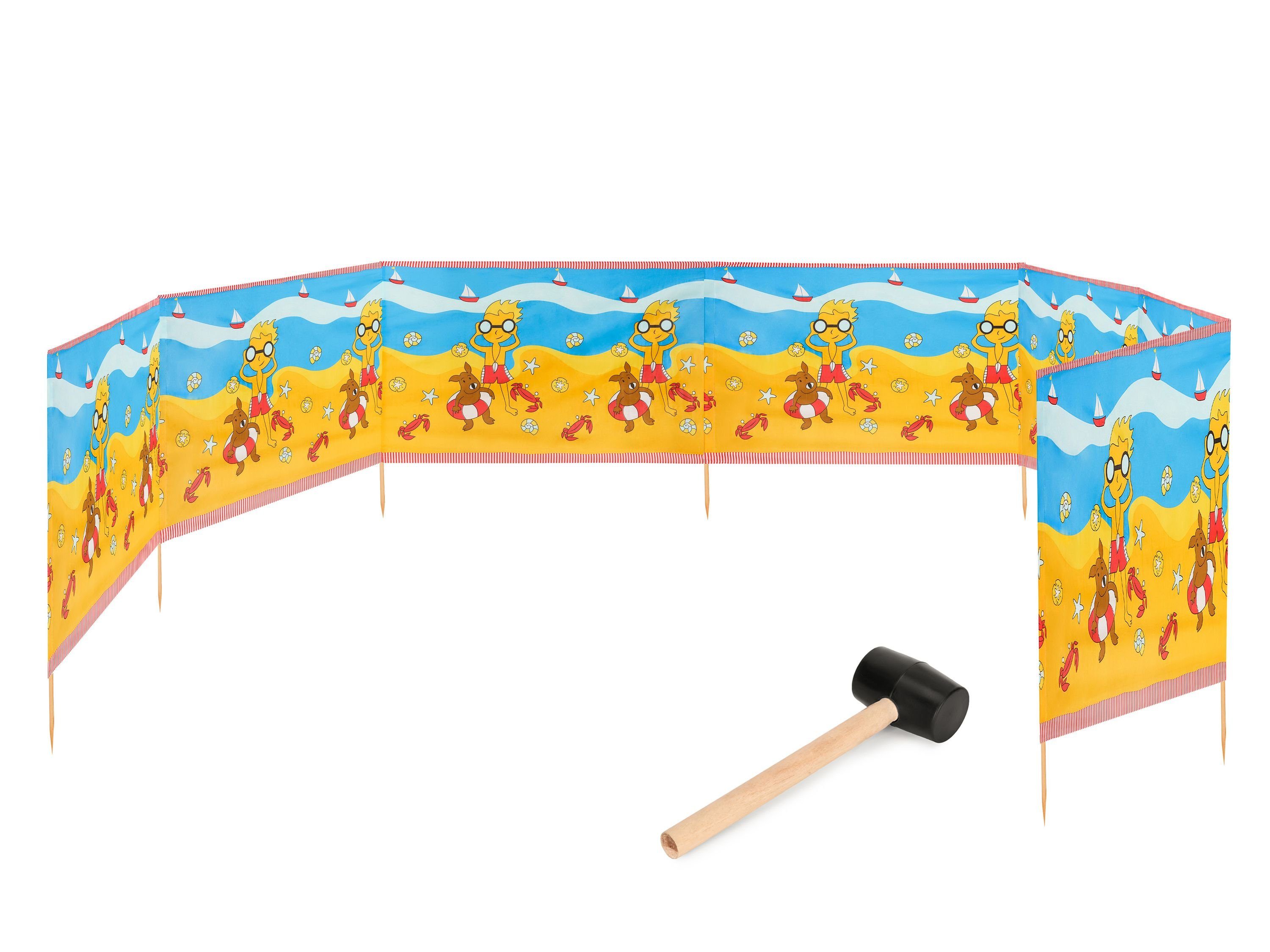 Garronda Windschutz Strand Sichtschutz 10m lang mit Gummihammer GAEX001