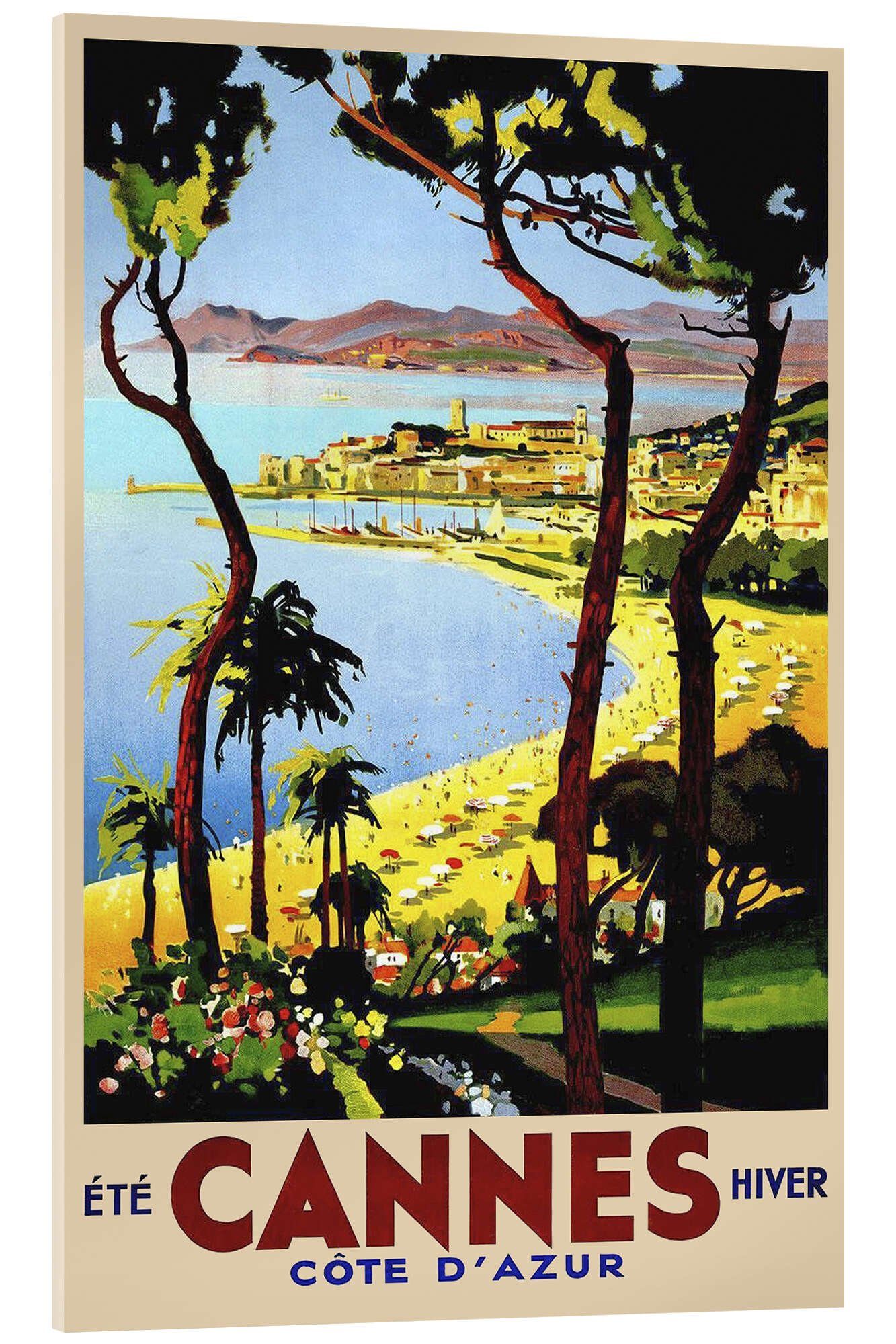 Posterlounge Acrylglasbild Vintage Travel Collection Cannes Côte D