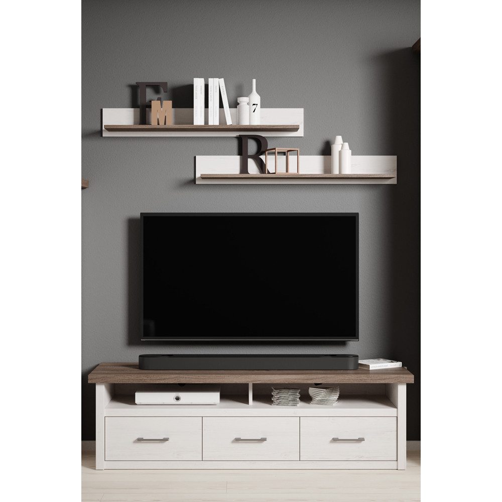 Lomadox Wohnzimmer Set Lund 78 Mega Spar Set 3 St 3 Tlg Pinie