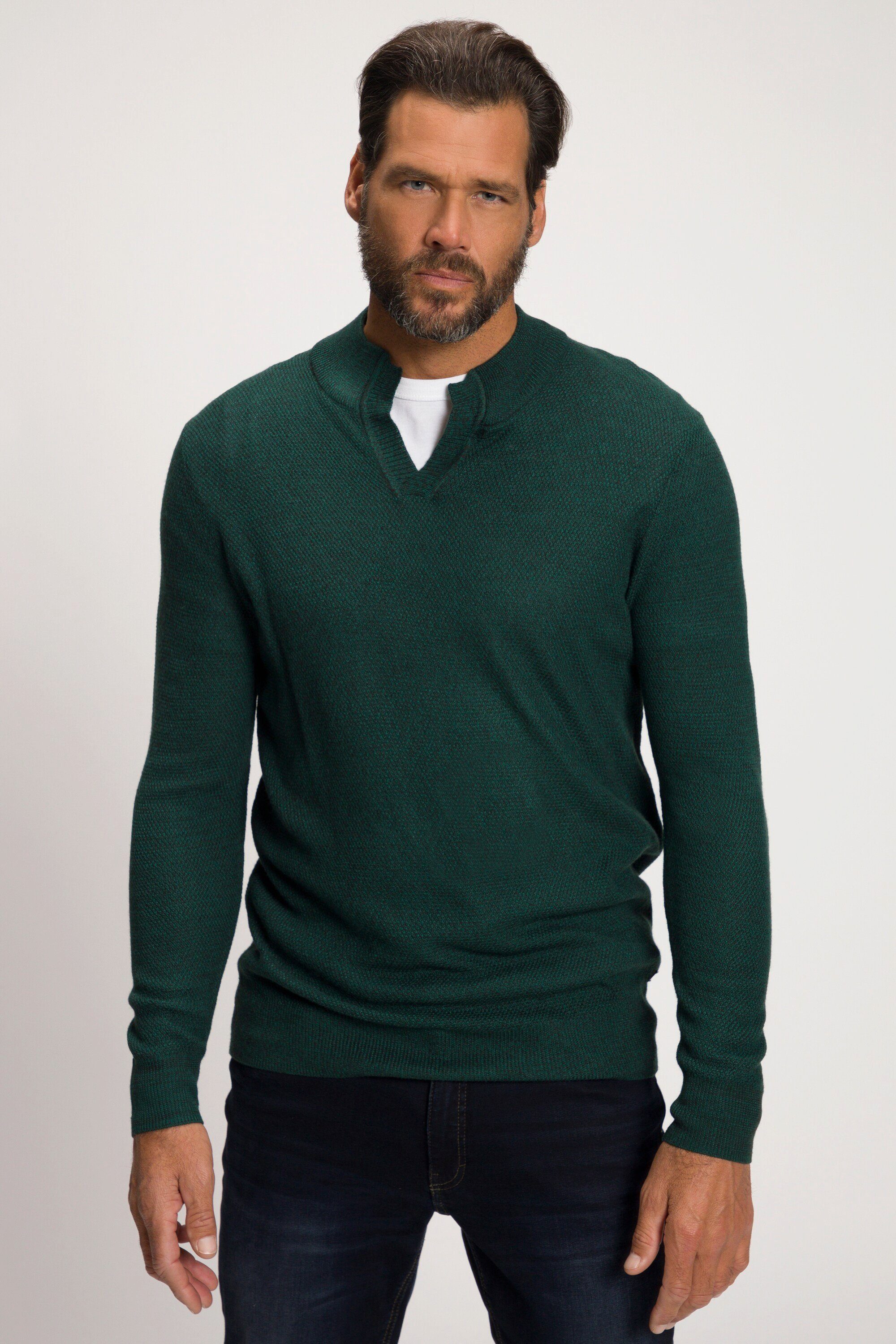 Jp1880 Rundhalspullover Pullover Woll Mix Neue Kragen Form Langarm