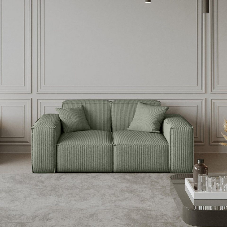 Beautysofa Sofa Lugano 2 Sitzer Sofa Aus Cordstoff Oder Velourstoff