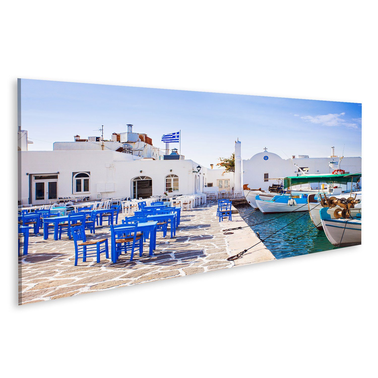 islandburner Leinwandbild Bild auf Leinwand Typische griechische Inseln Dorf Naousa Paros Insel