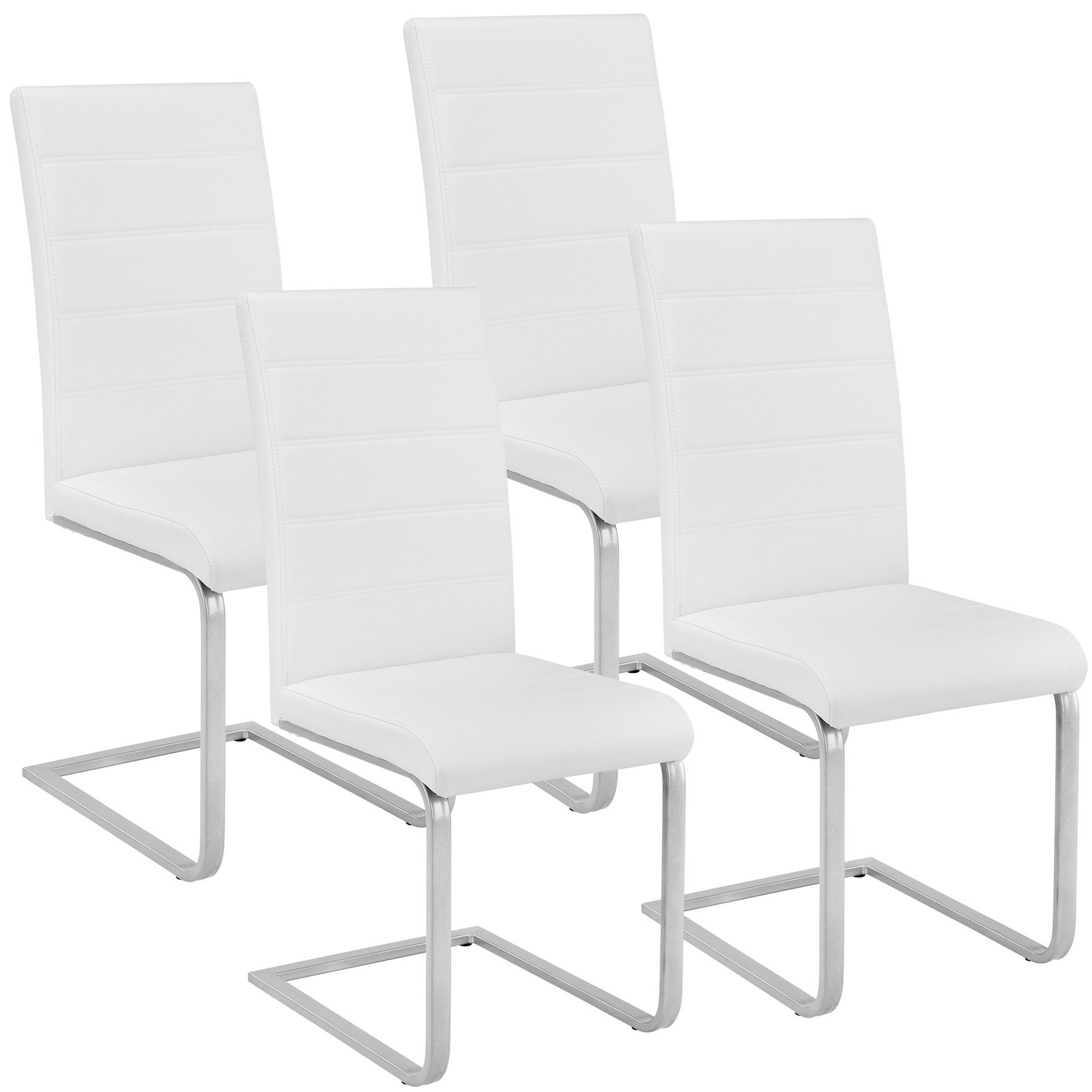 Tectake Esszimmerstuhl 4 Schwingstühle Kunstleder 4 St Gepolstert
