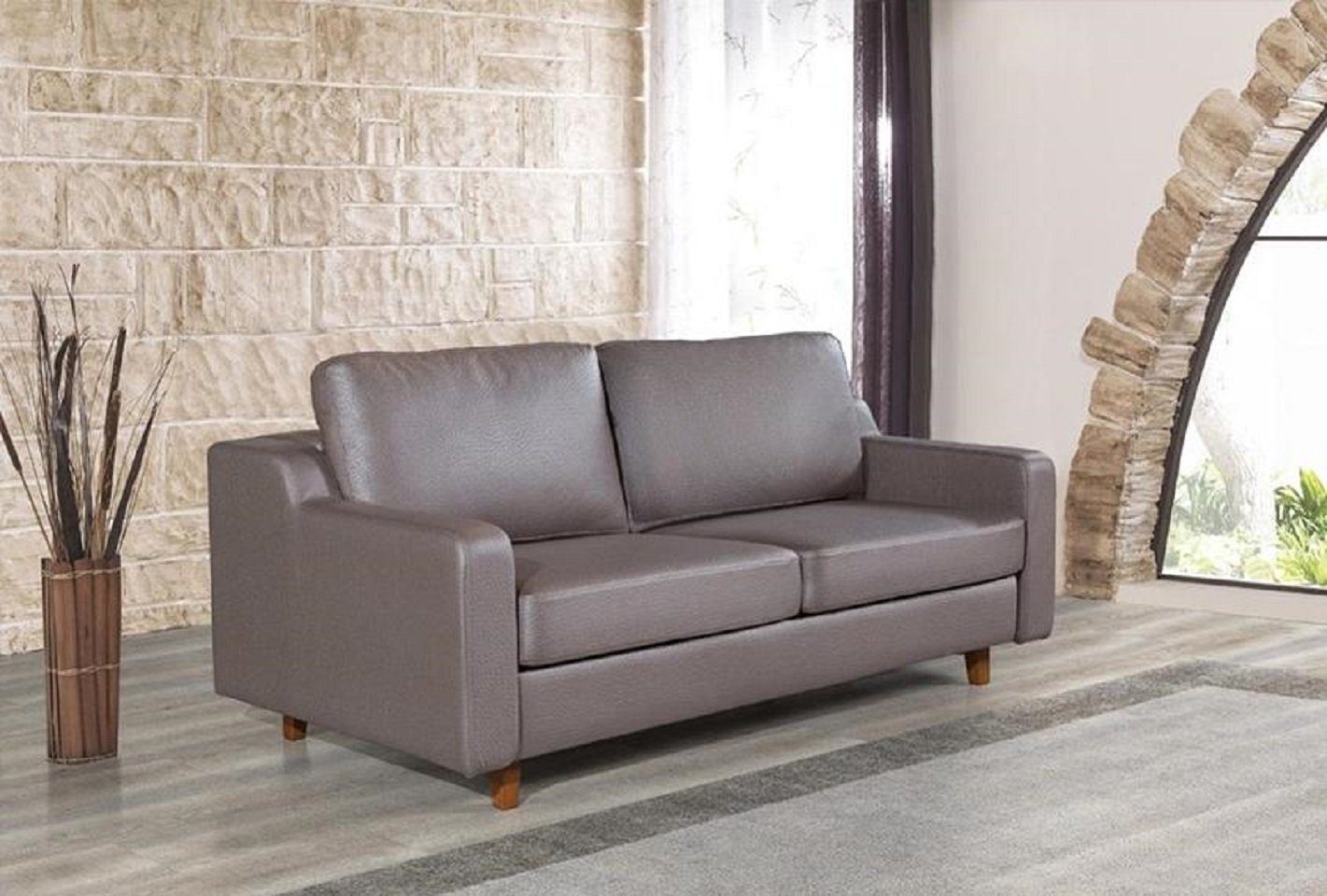 Jvmoebel 3 Sitzer Graues Designer 3 Sitzer Wohnzimmer Couchen Polster