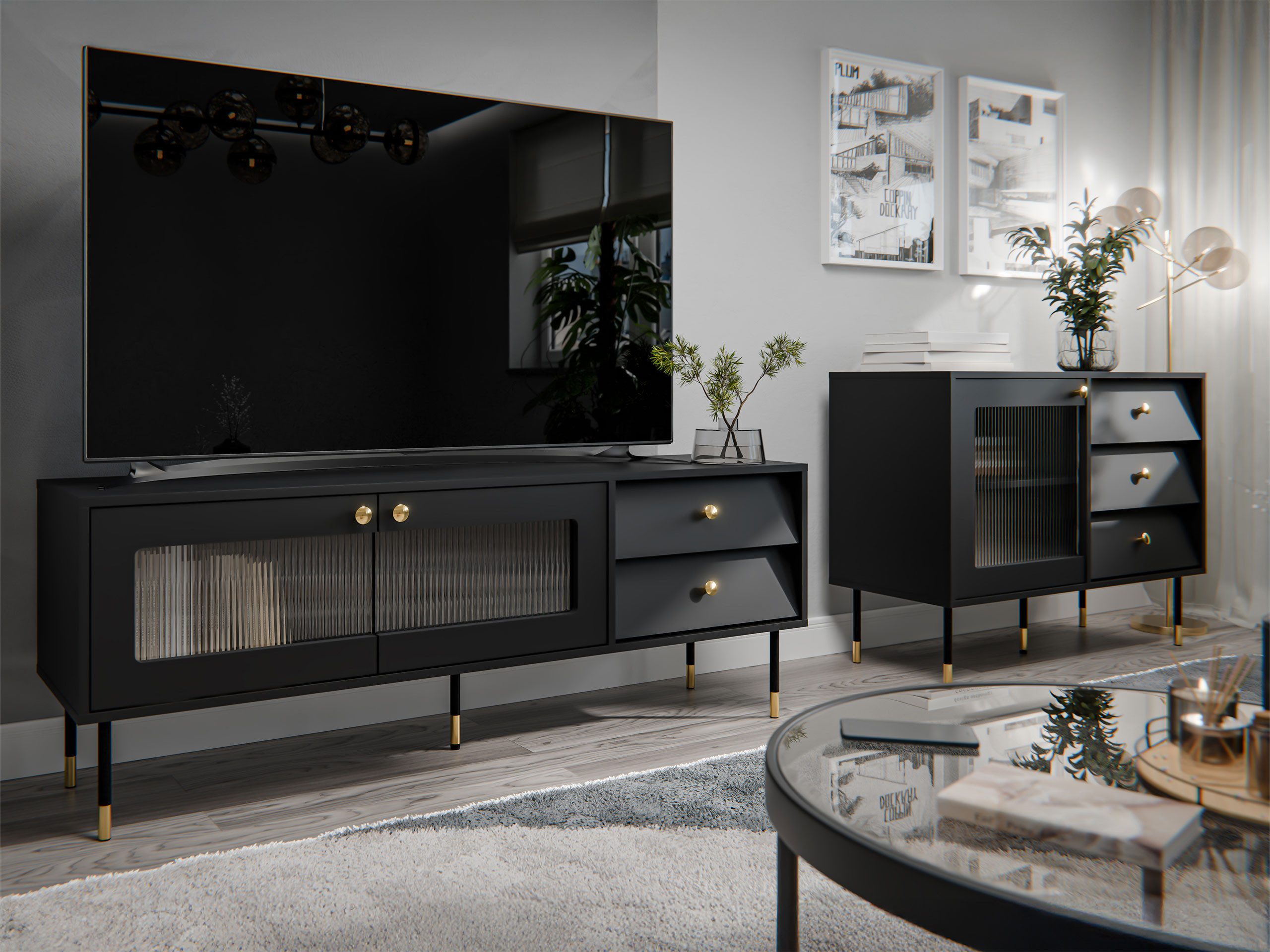 Mirjan24 Wohnzimmer Set Valerio I 2er Set Kommode Tv Lowboard