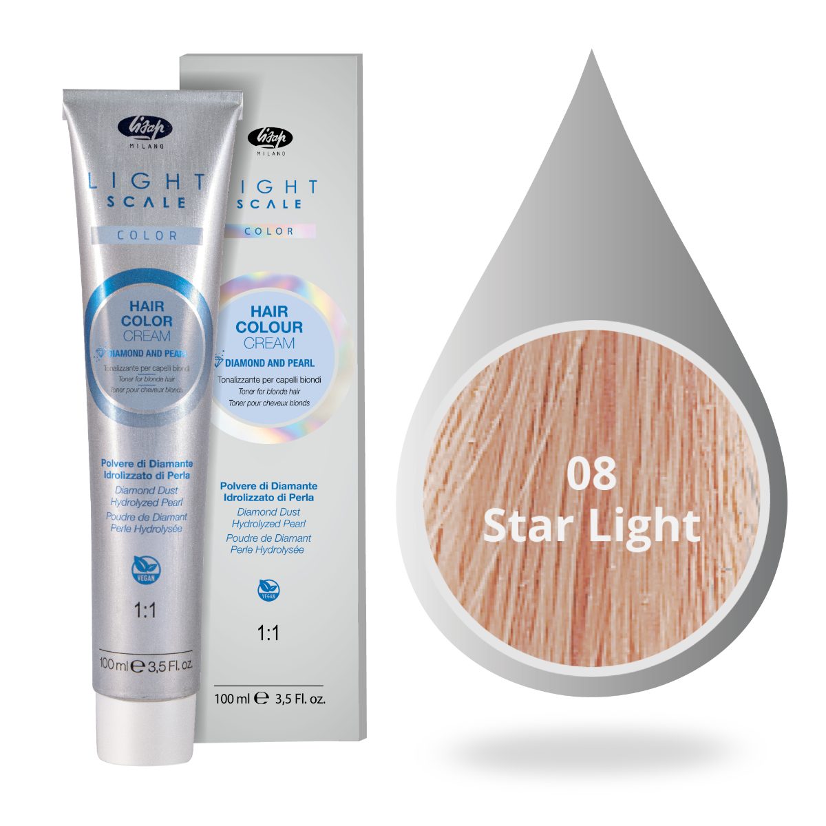 Lisap Sculture Haarfarbe Lisap Lisap Light Scale Color 100ml 08 Star Light