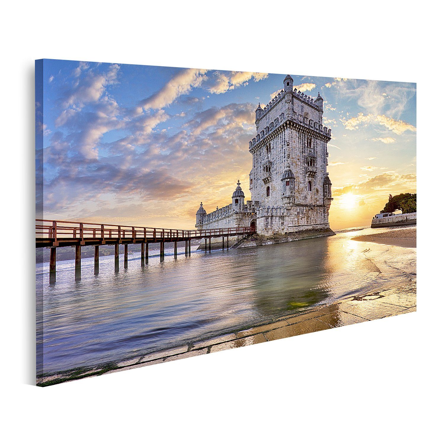 islandburner Leinwandbild »Bild auf Leinwand Lissabon Belem Turm Tejo Fluss Portugal Wandbild ...