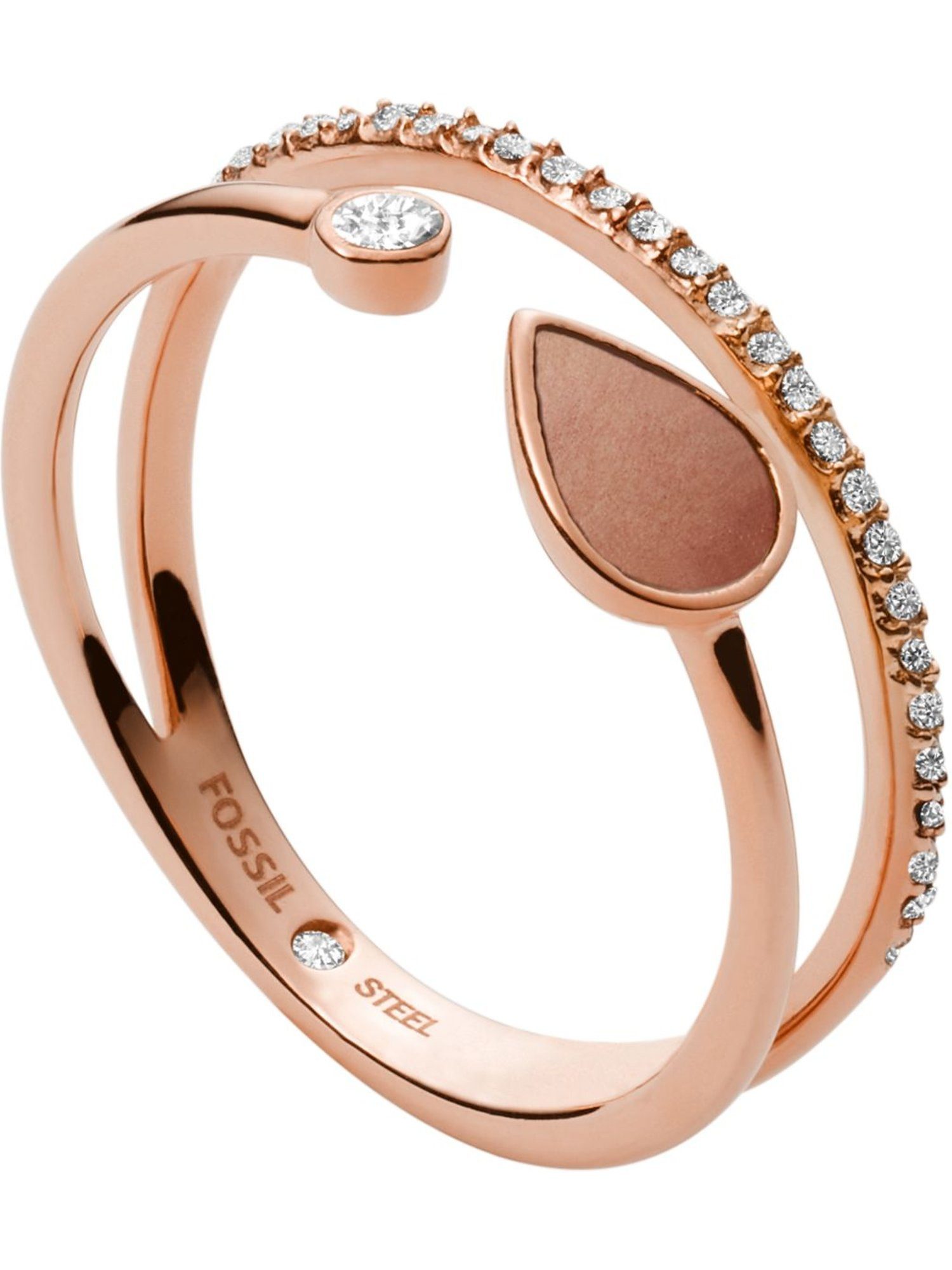 Fossil Fingerring Fossil Damenring, Perlmutt