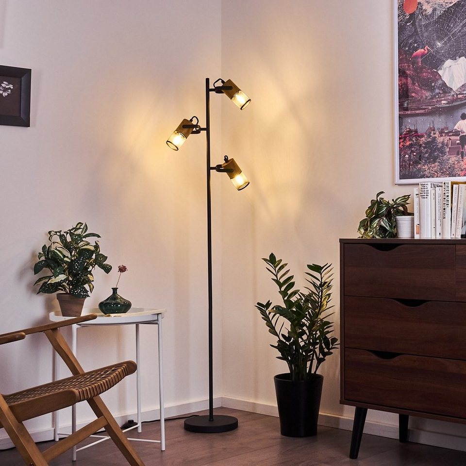 Hofstein Stehlampe Schwarze Steh Boden Stand Lese Lampen Retro Wohn