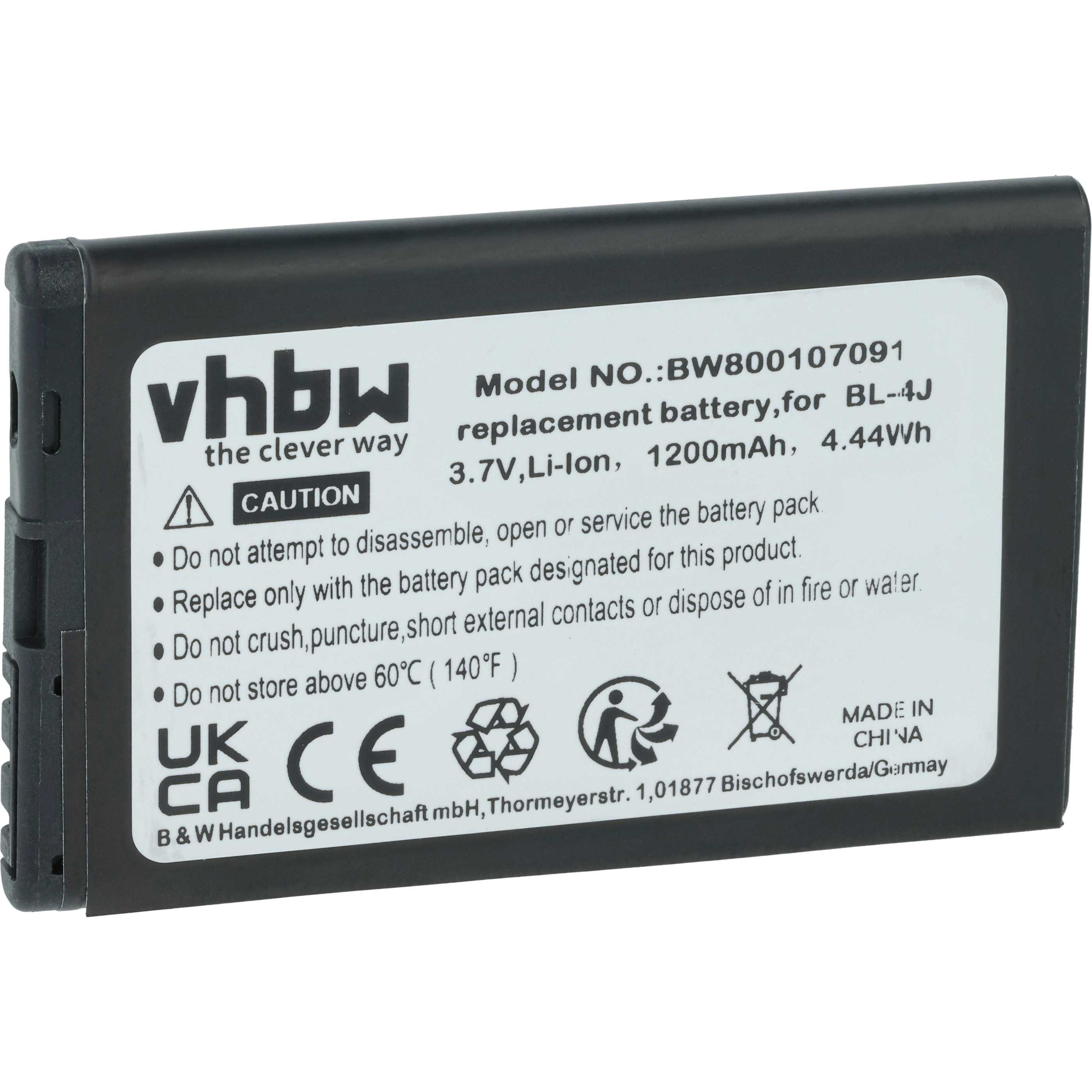 vhbw Akku passend für Navgear Tourmate SLX-350 Mobilfunk (1200 mAh, 3,7 V, Akku Akku Li-Ion 1200 ...
