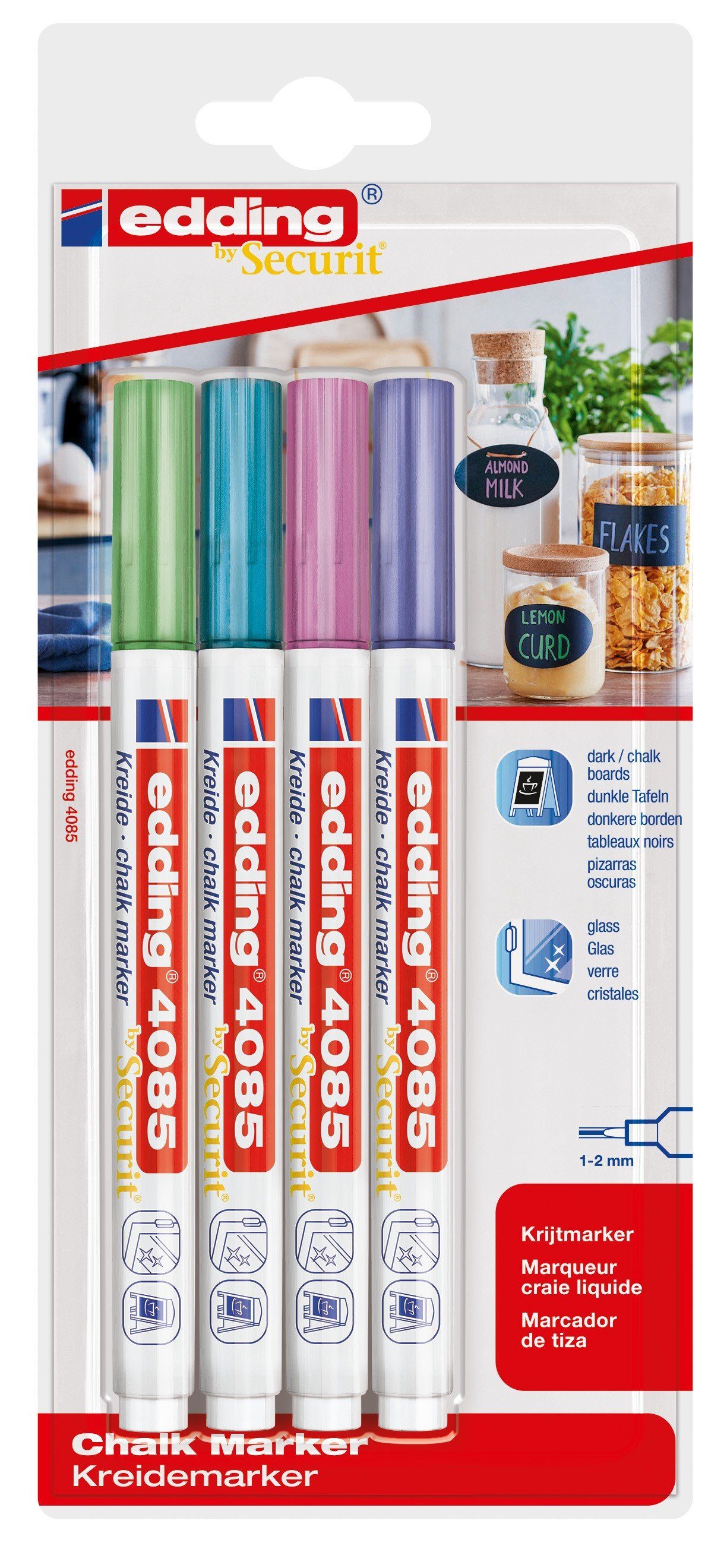 edding Marker Edding Kreidemarker 4085 metallic 4er Set