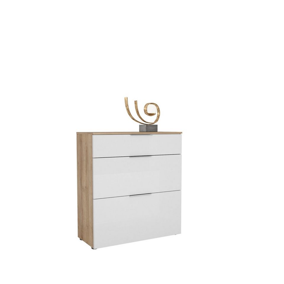 Möbelando Kleiderschrank 25677068 In Riviera Eiche Weißglas Mit