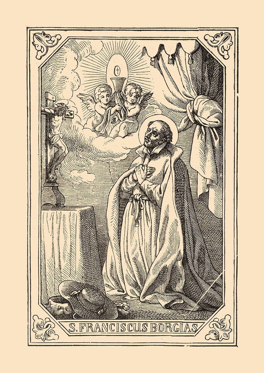 Kunstdruck Der heilige Franciscus Francisco de Borja Holzstich Sankt A4 1072, (1 St)