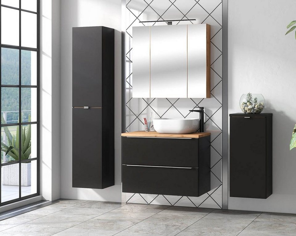 Einfachgutemoebel Waschtisch Set Bad Set Capri 80cm 4 Tlg Aufsatz