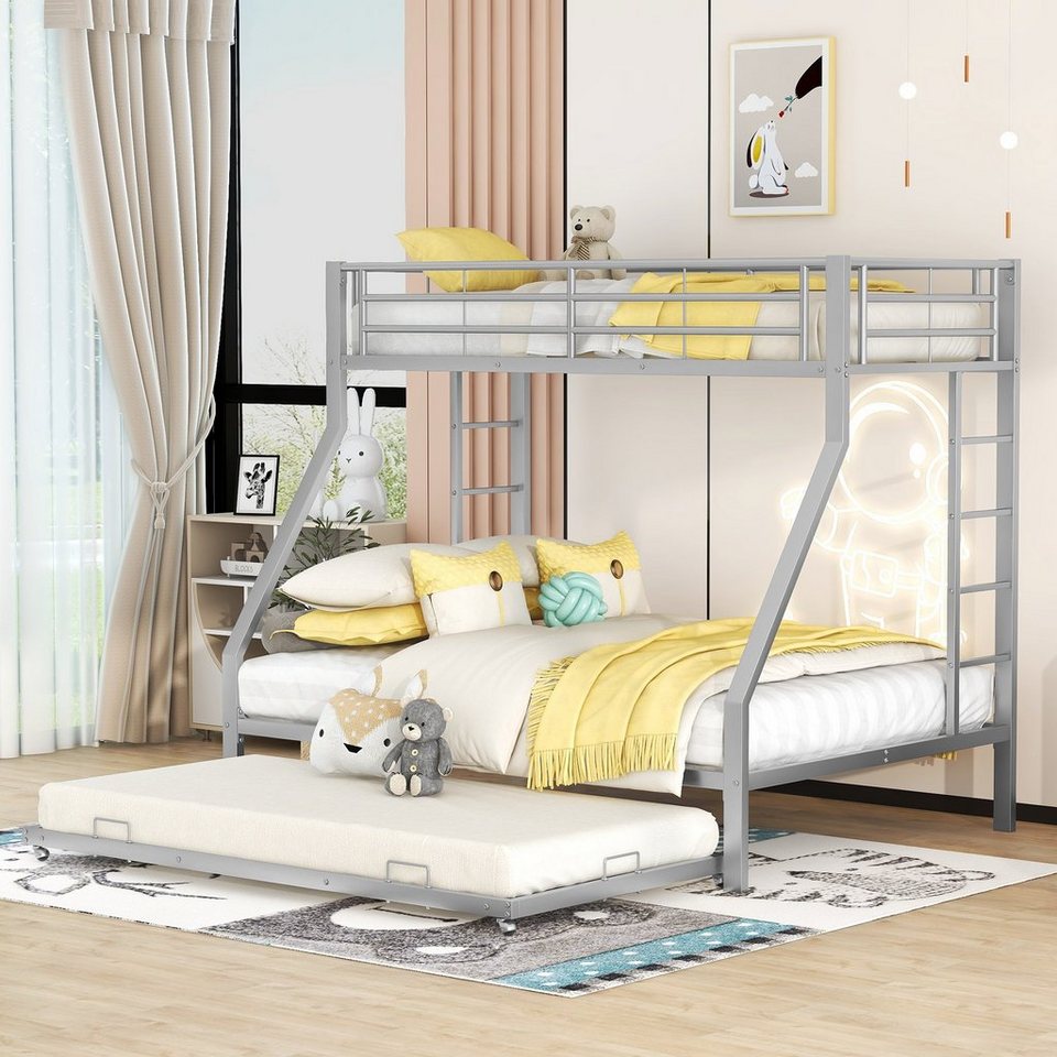 Redom Bett Kinderbett Etagenbett Metallbett Mit Ausziehbarem 90140