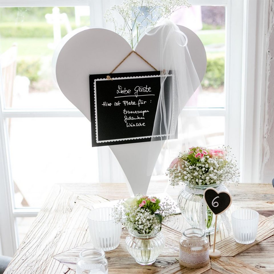 Posiwio Blumentopf Standherz Wedding Weiß Aus Metall Metallherz Zum