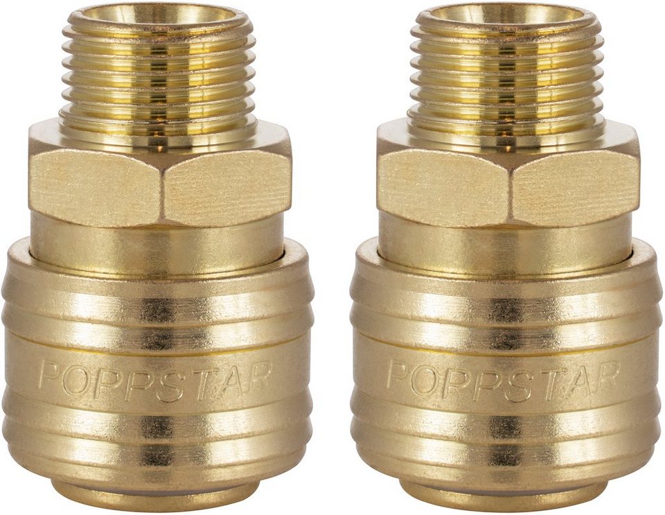 Poppstar Schnellkupplung Schnellkupplung Druckluft NW 7,2, (2-tlg), mit ... Poppstar Schnellkupplung Schnellkupplung Druckluft NW 7,2, (2-tlg), mit ...
