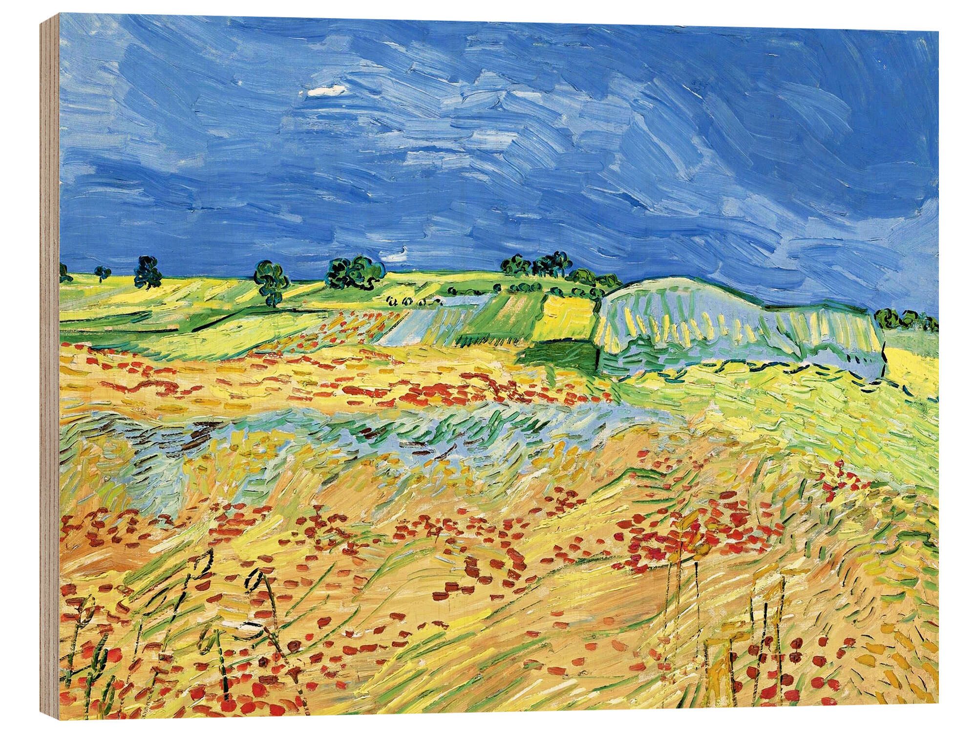 Posterlounge Holzbild Vincent Van Gogh Felder Mit Blühendem Mohn