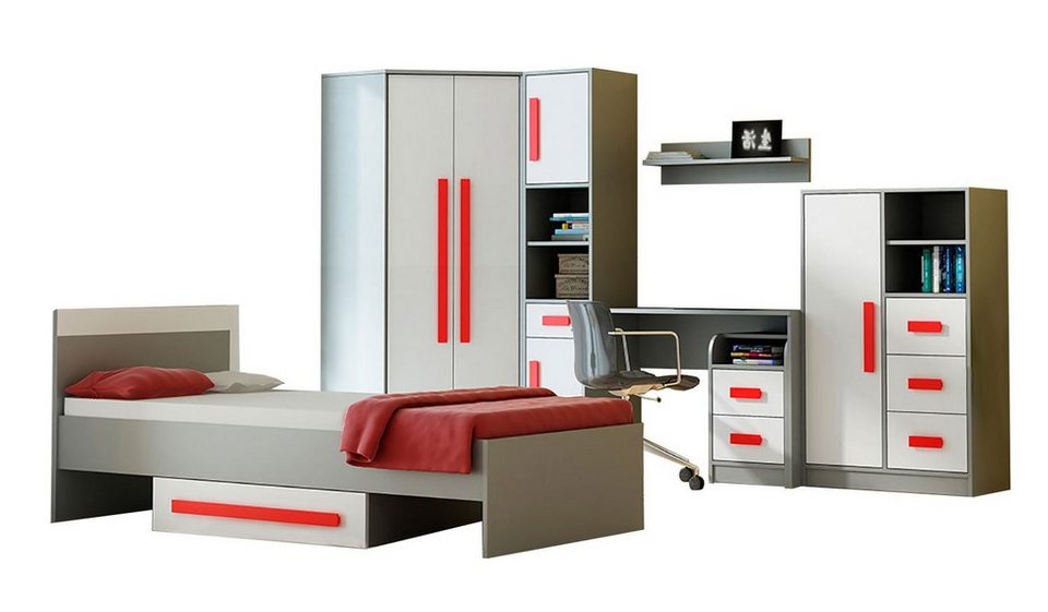 Feldmann Wohnen Jugendzimmer Set Git 1x Schreibtisch 1x Container
