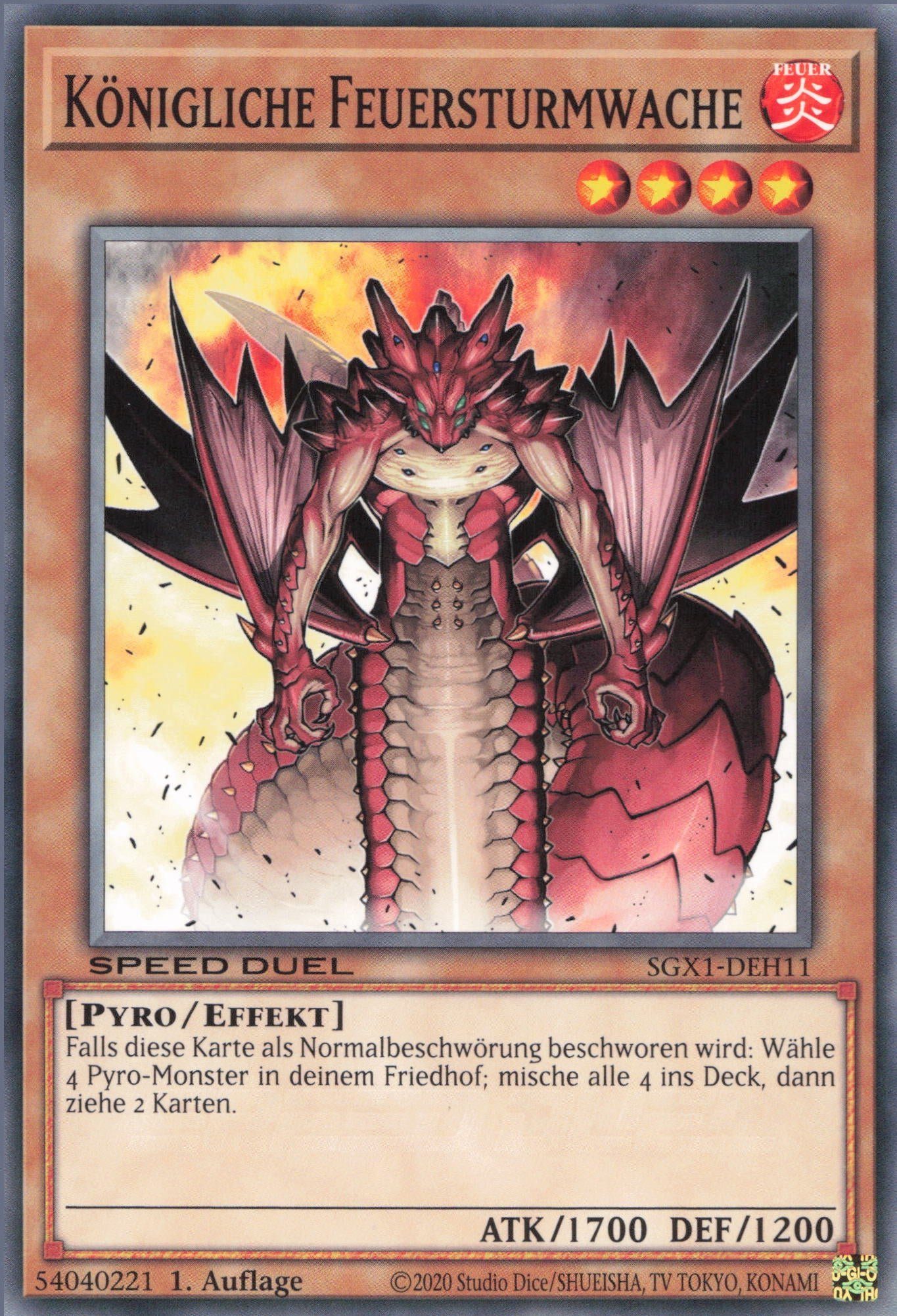 ReCollectibles Sammelkarte YuGiOh Karte Königliche Feuersturmwache deutsch, Yu-Gi-Oh! Karte SGX1 ...