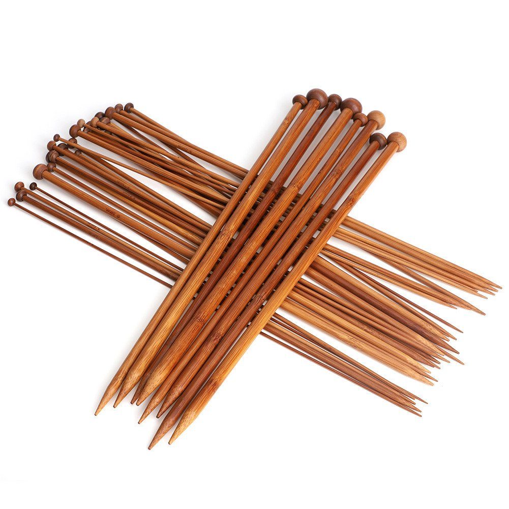 Atäsi Bastelnaturmaterial Stricknadeln Bambus Set 18 Größe 36 Stk 2