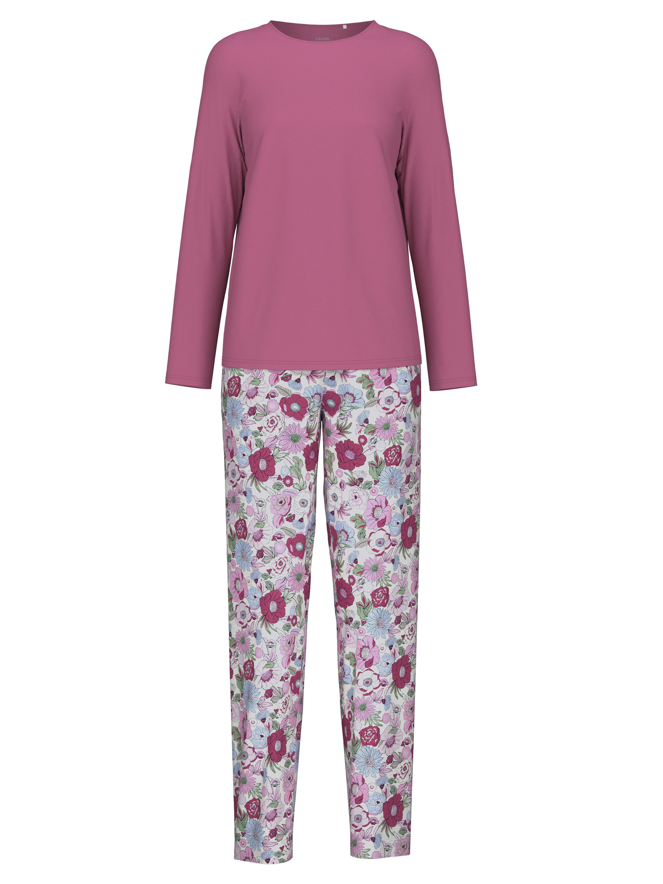 CALIDA Pyjama Spring Flower Dreams (2 tlg), Langer Schlafanzug für Damen