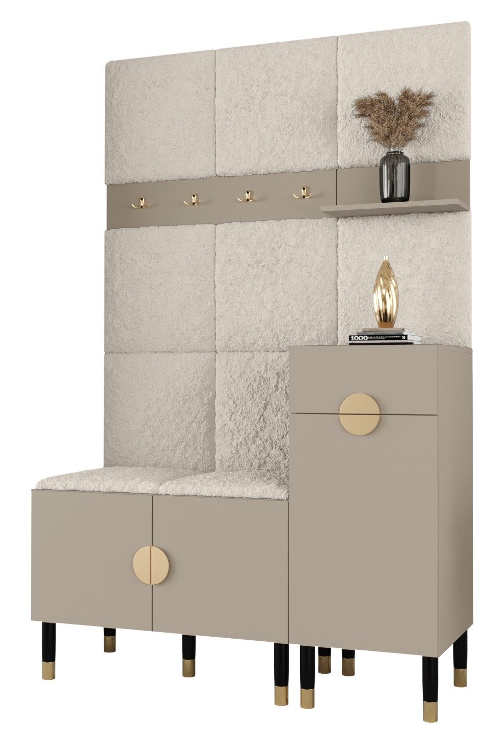 ABIKS MÖBEL Kompaktgarderobe PALERMO Set 5 Garderobe mit gepolsterten ...