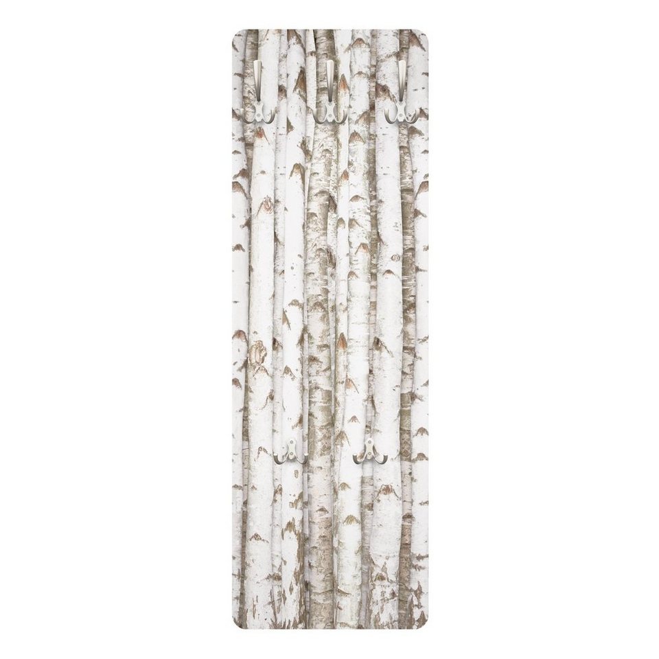 Bilderdepot24 Garderobenpaneel Design Bäume Wald Holzoptik Bretteroptik