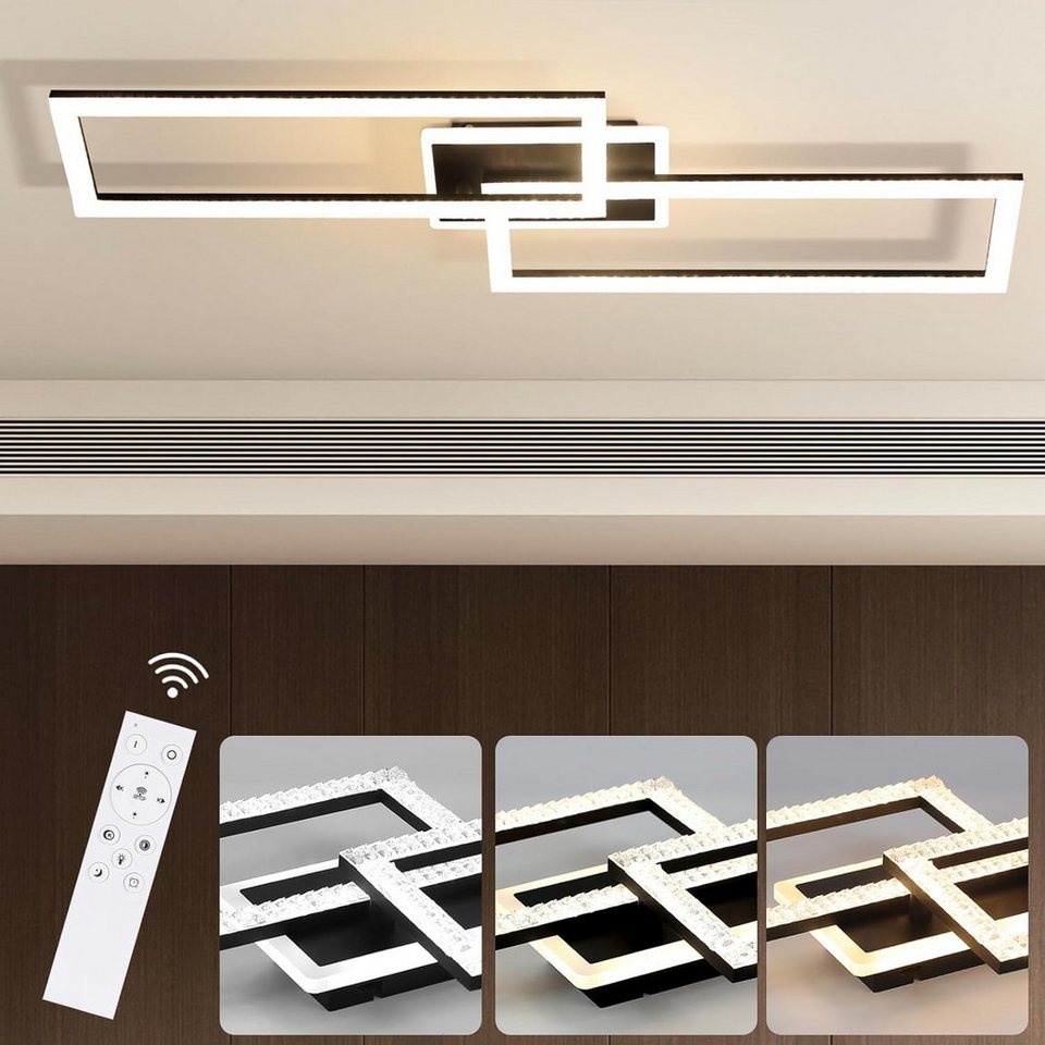 Zmh Led Deckenleuchte Whonzimmer 2 Rechtecke Geometrischem Kristall