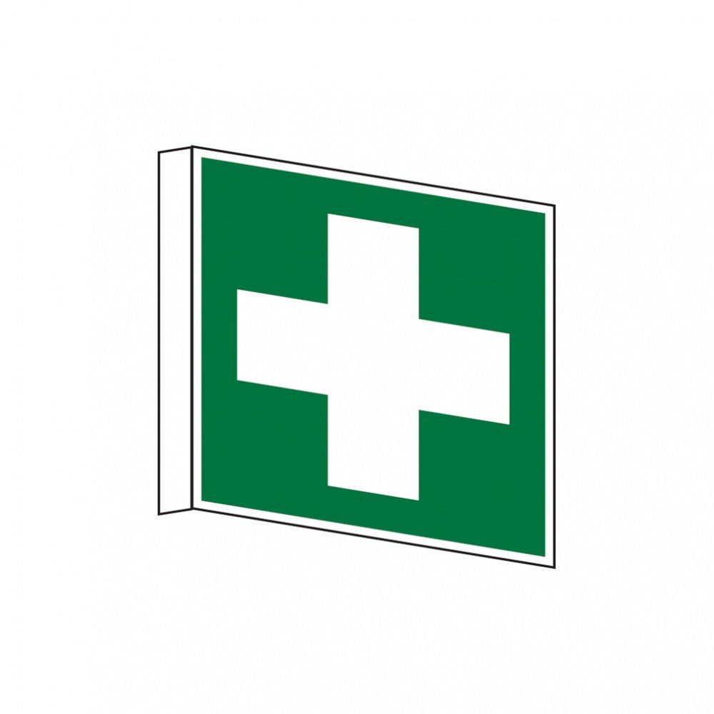 König Werbeanlagen Hinweisschild Rettungszeichen, Erste Hilfe E003 Fahnenschild,DIN EN ISO 7010 ...