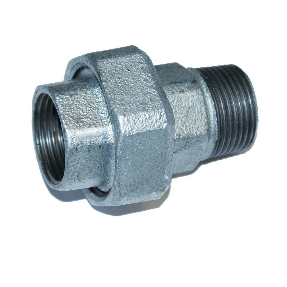 GEBO Gewindefitting Verschraubung 1/2 Zoll IG/AG flach dichtend Temperguss Fittinge