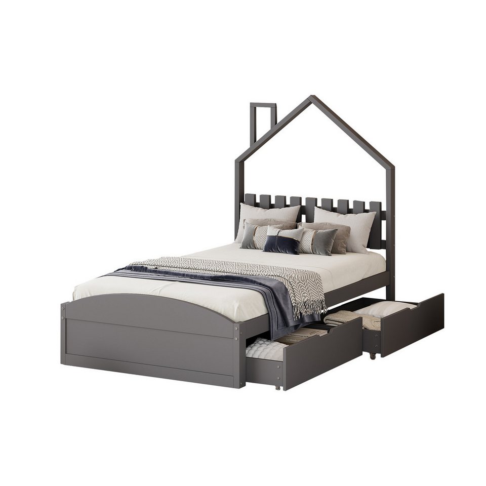 Flieks Kinderbett Holzbett Einzelbett 90x200cm Mit 2 Schubladen And Haus