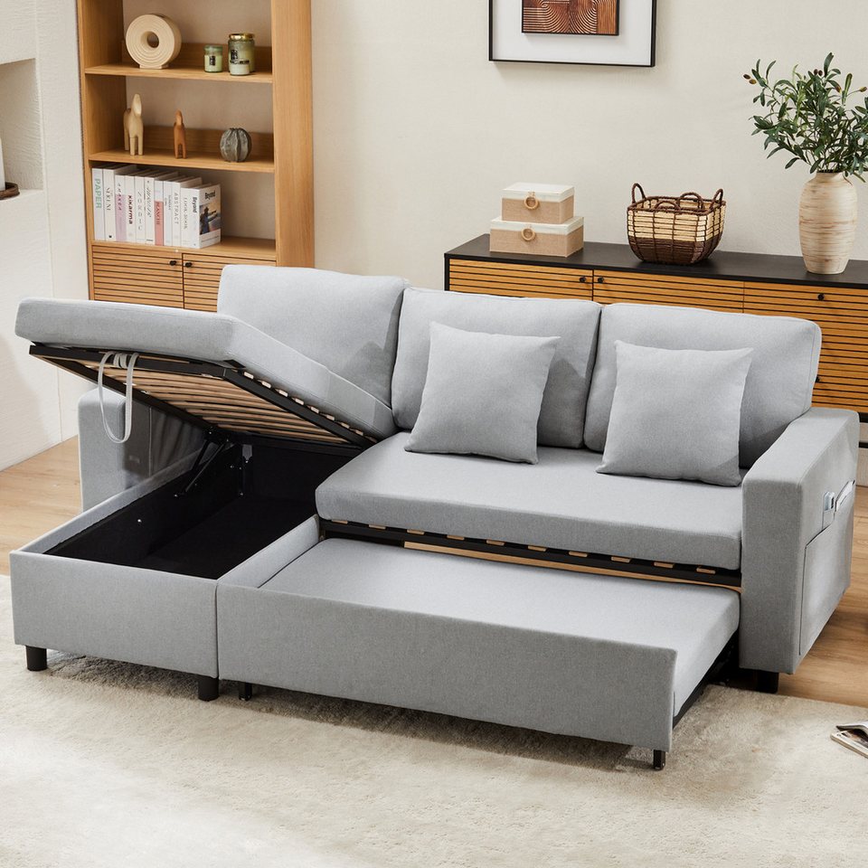 Seedwave Schlafsofa L Förmiges 3 Sitzer Sofa Mit Schlaffunktion