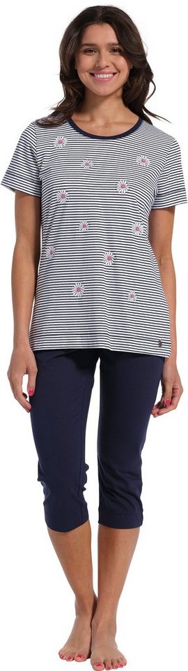 ᐅ Rebelle Schlafanzug Damen Schlafanzug Mit Capri Hose 2 Tlg