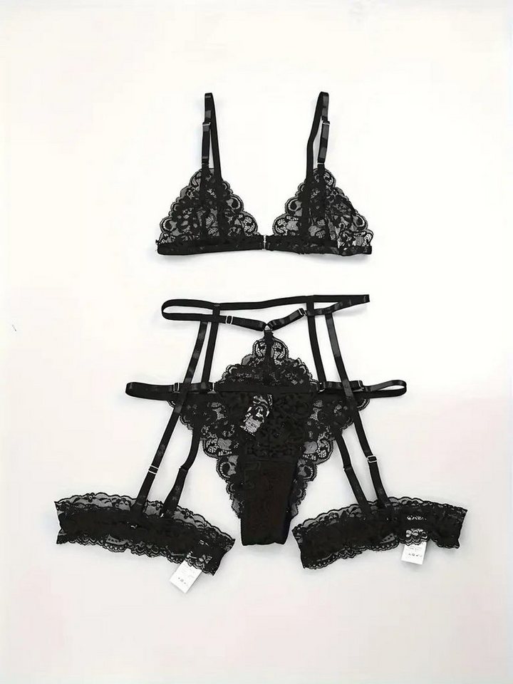 Elegant Love Set Triangel Bh Florale Spitze Dessous Set Plunge Bh
