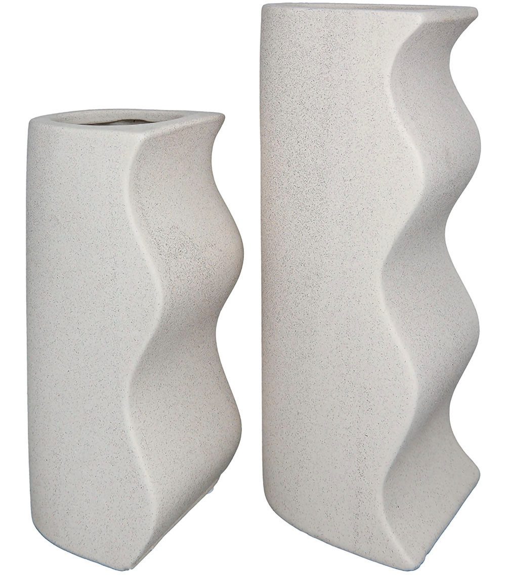Gilde Tischvase Deko Vase Onda Aus Keramik Höhe Ca 255 Cm Set 2
