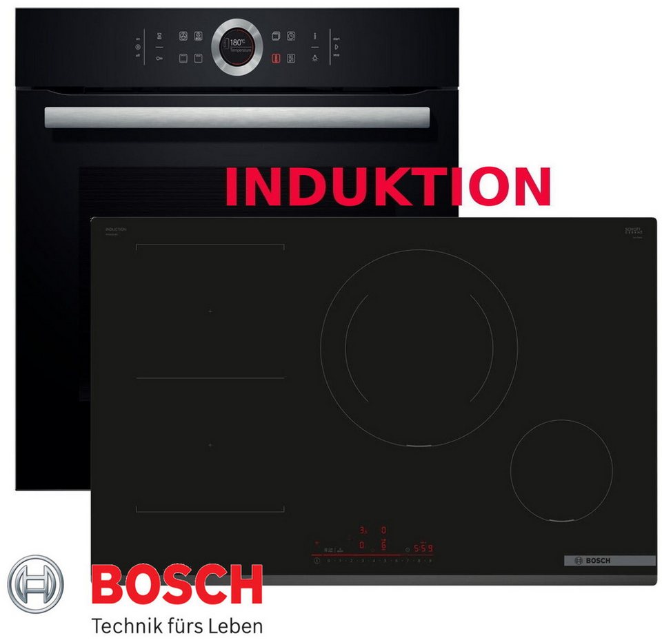 Bosch Induktions Herd Set Hbg635bb1 Autark Einbaubackofen Serie 8 Mit