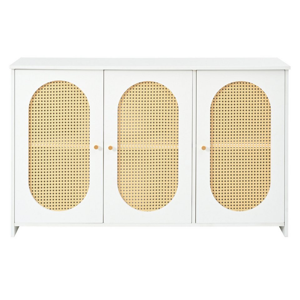 Mc Star Sideboard Mit 3 Türen Großem Stauraum Künstlichen Rattantüren