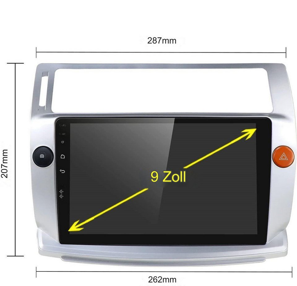 GABITECH 9 Zoll Android 13 Autoradio GPS Navi Für Citroen C-Quatre 2004 ... GABITECH 9 Zoll Android 13 Autoradio GPS Navi Für Citroen C-Quatre 2004 ...