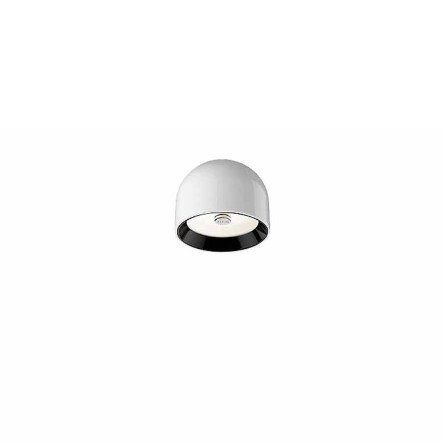 FLOS Deckenleuchten Flos - Wan Ceiling/Wall Weiß, Aluminium lackiert, Beton, mundgeblasenes Glas