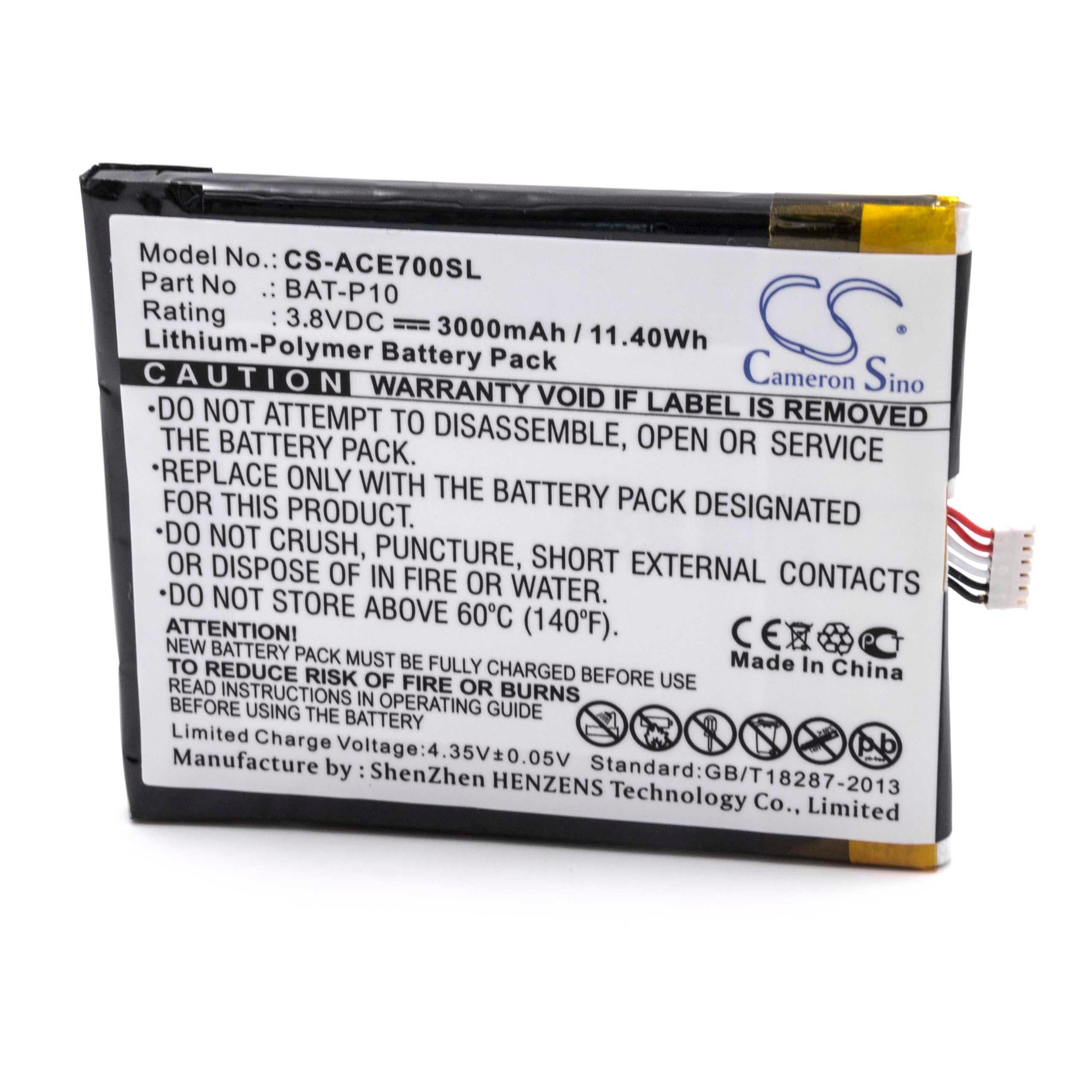 vhbw passend für Acer Liquid E39, E700 Triple, E700 Mobilfunk (3000 mAh, Smartphone-Akku Li ...