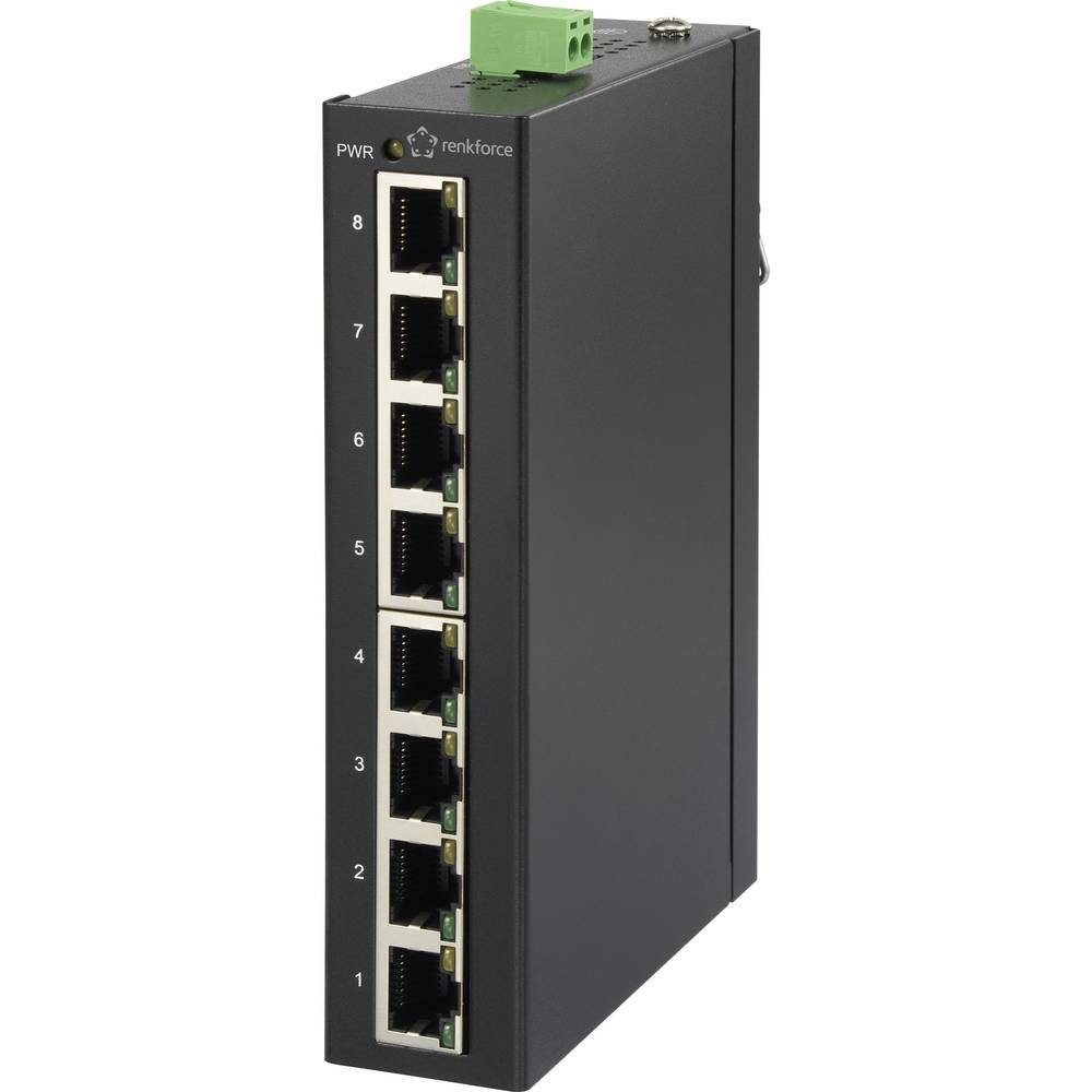 Renkforce 8 Port Fast Ethernet Switch für Hutschiene Netzwerk-Switch ...