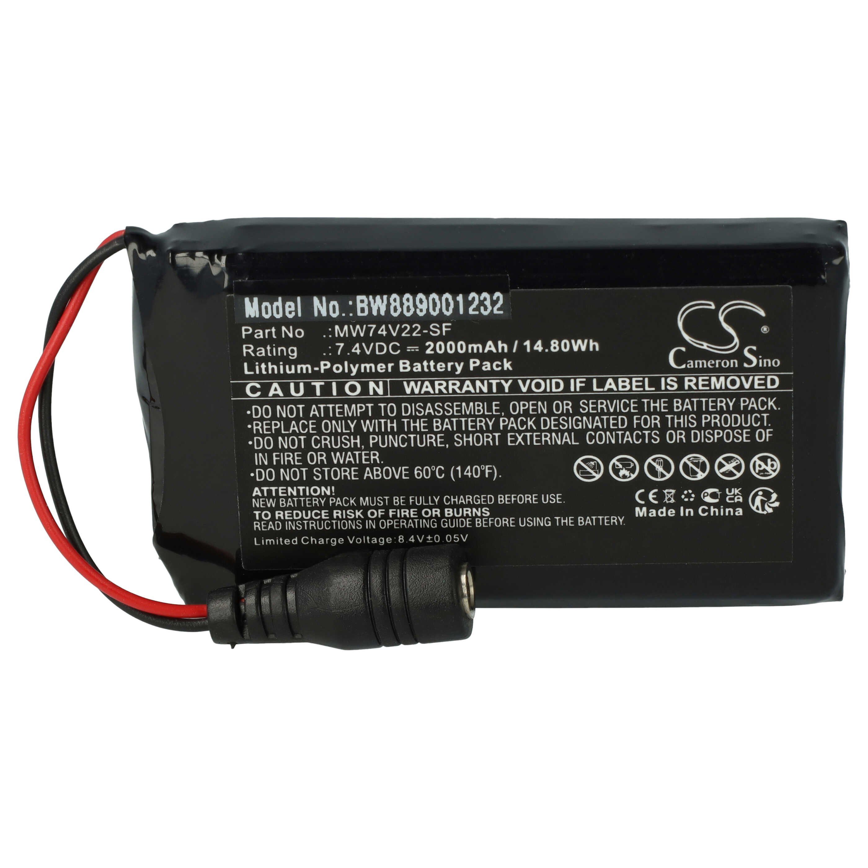 vhbw Akku Li-Polymer 2000 mAh (7,4 V), Lieferumfang: 1x Akku | Ersatzteile, Wechselakkus ...