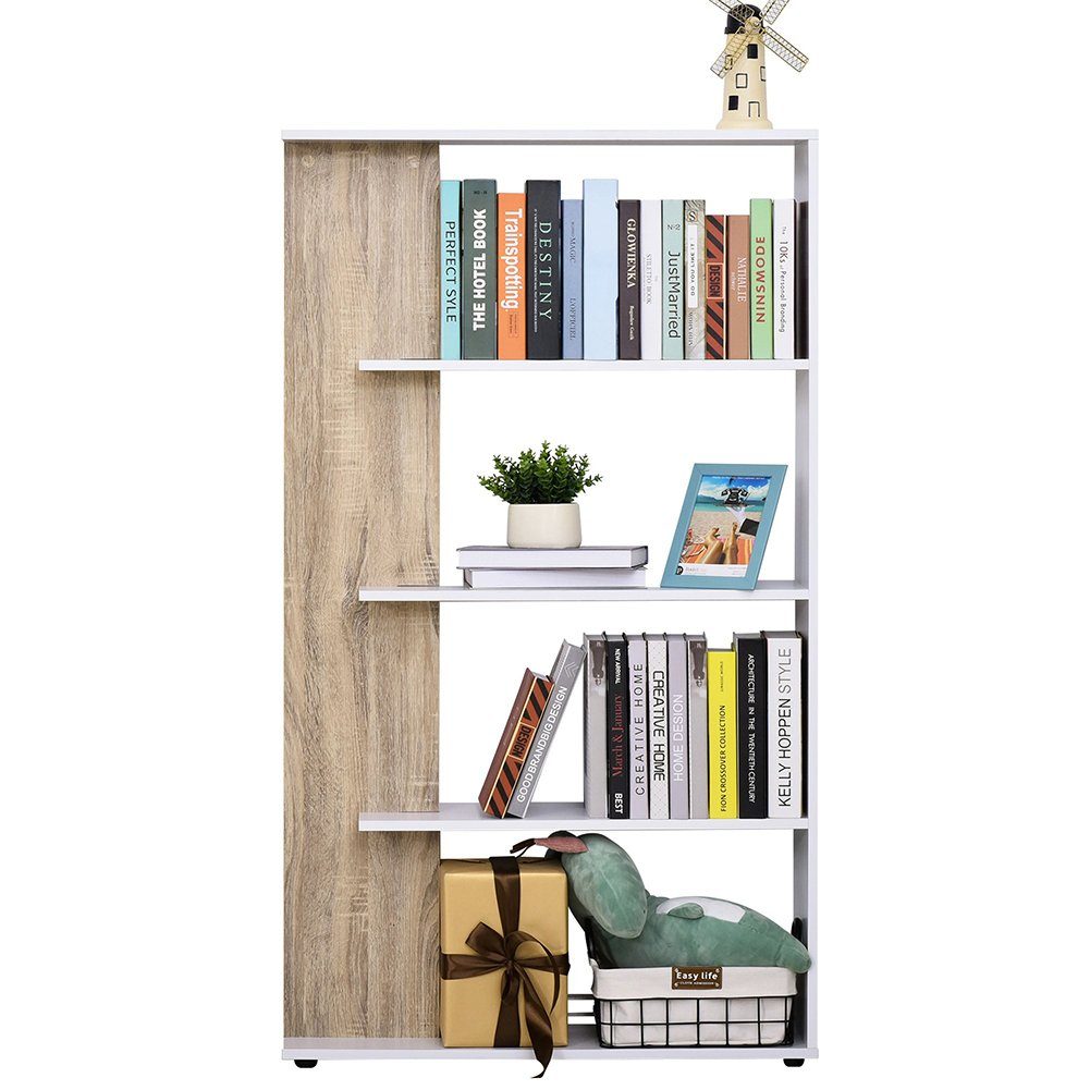 PHOEBE CAT Bücherregal, Standregal Küchenregal Büroregal mit 5 offenen Regalebenen 80 x 24 x 140 cm