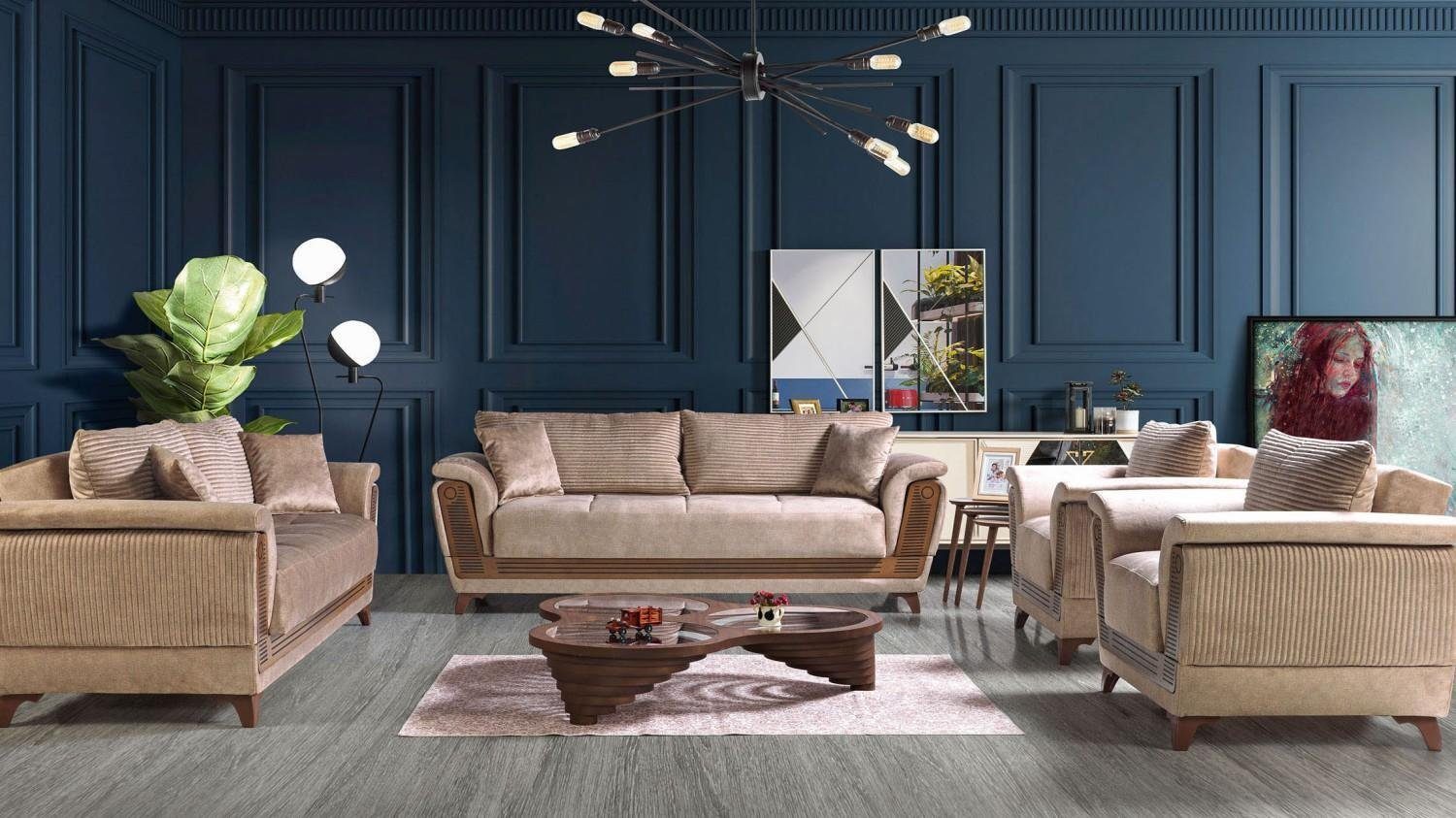 Jvmoebel Wohnzimmer Set Sofagarnitur 3211 Sitzer Textil Modern