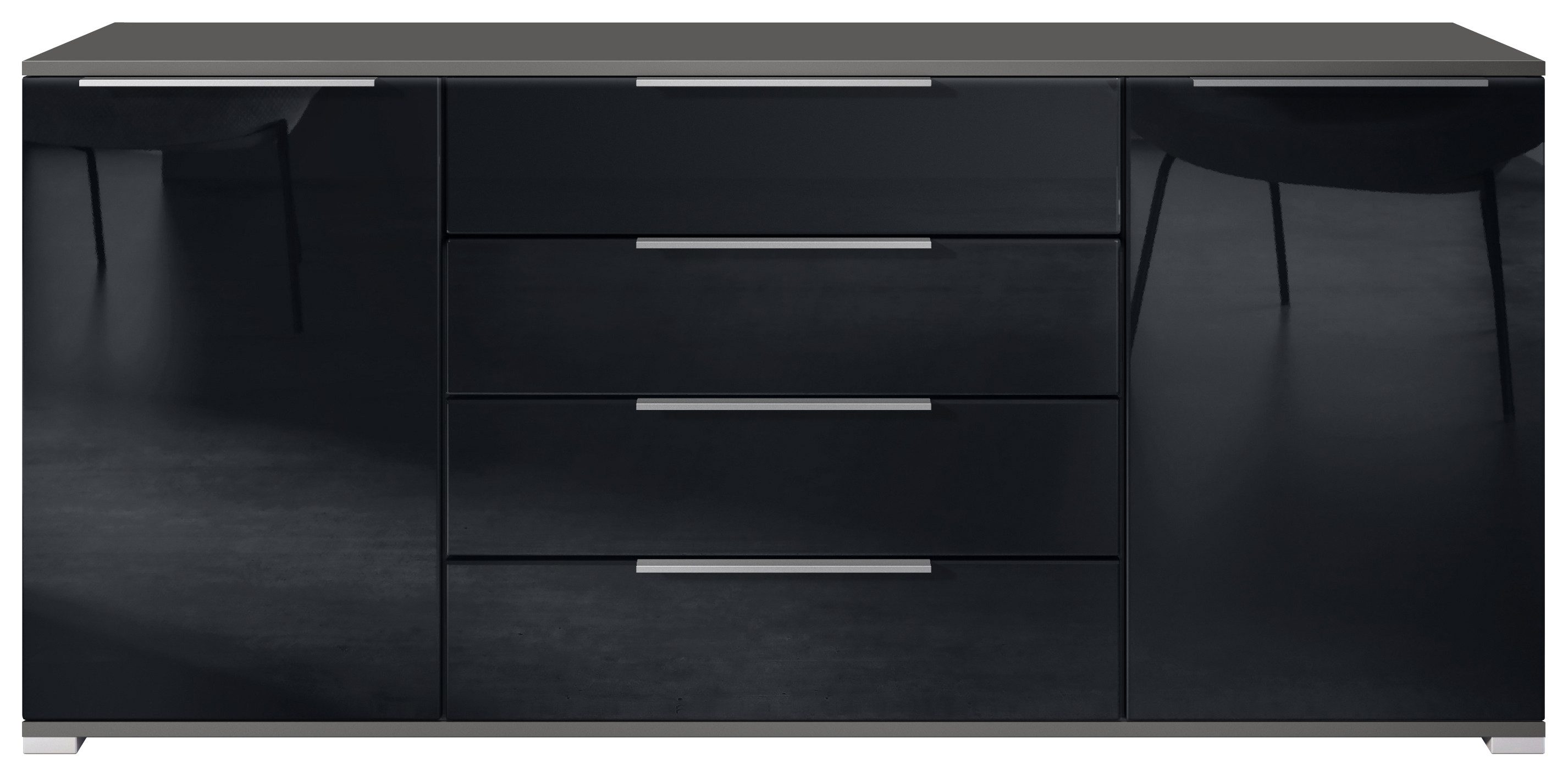 Vladon Sideboard Linio V2 (Moderne Kommode, mit 2 Türen & 4 Schubladen ...