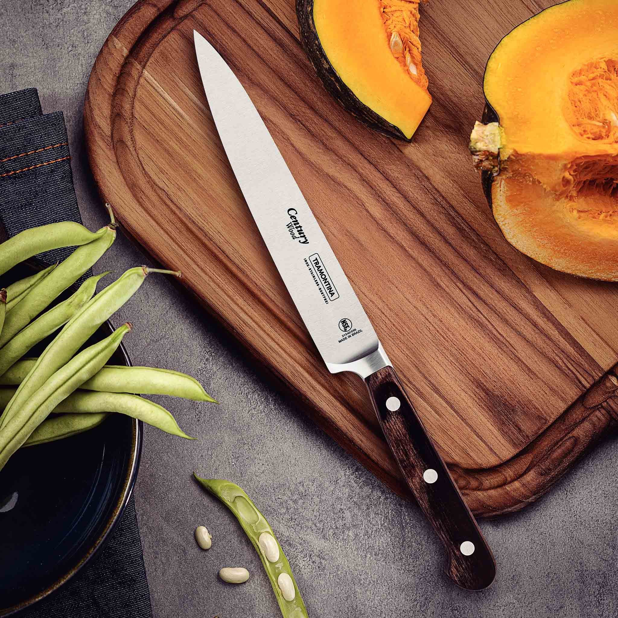 Tramontina Zubereitungsmesser CENTURY WOOD Kochmesser - Chrom-Molybdän ...